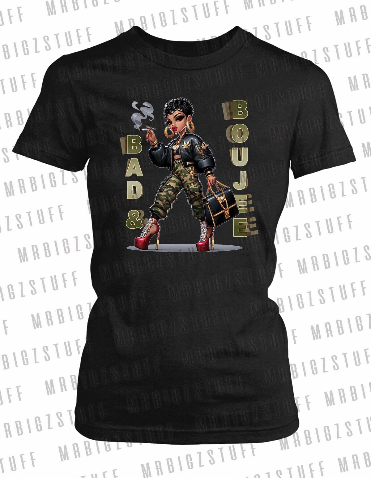 Bella Canvas Graphic Women's Bad and Bougee Street Wear Hip Hop Sport ...