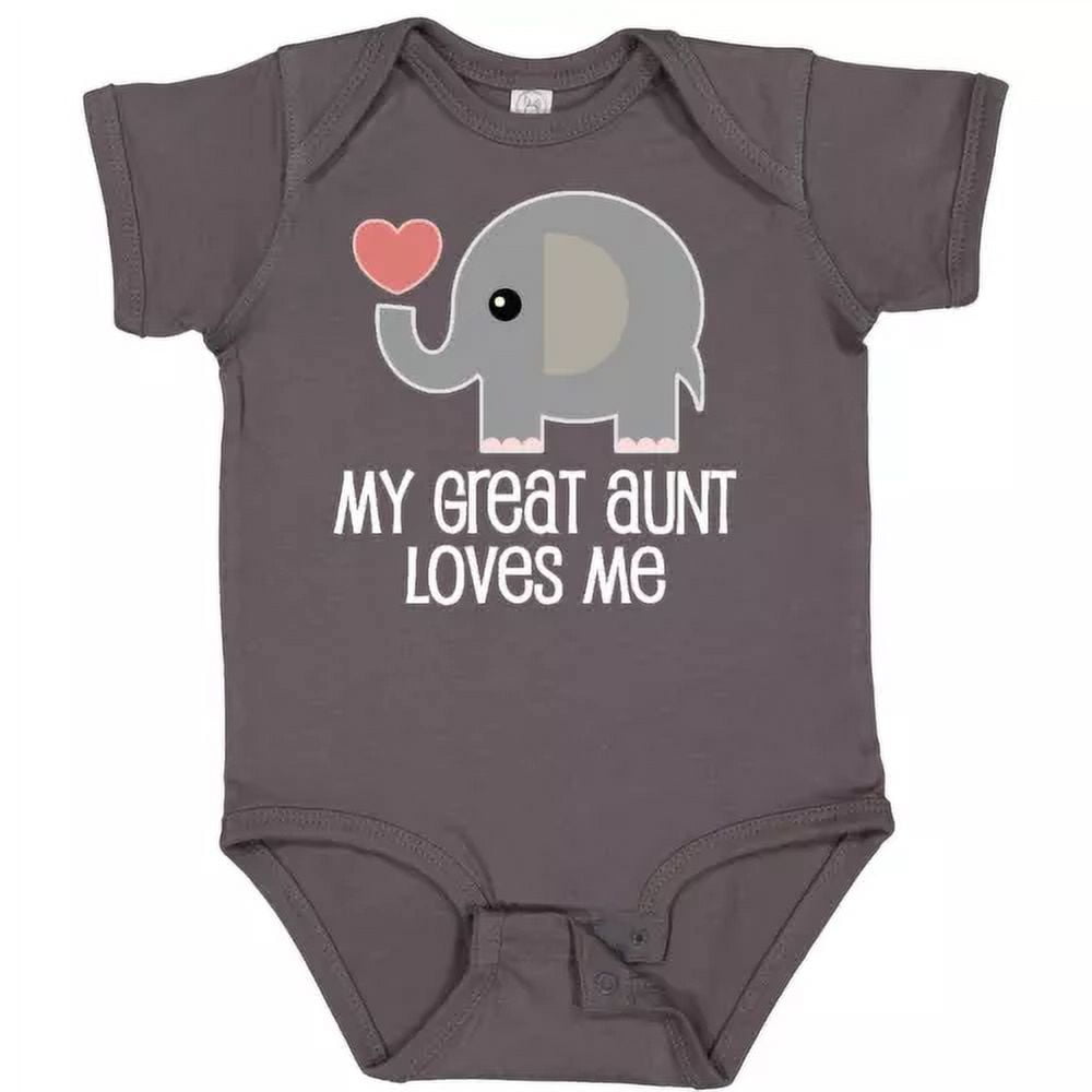 Bella Canvas Great Aunt Loves Me Elephant Baby Bodysuit From Grand Niece Nephew Baby Bodysuit ...