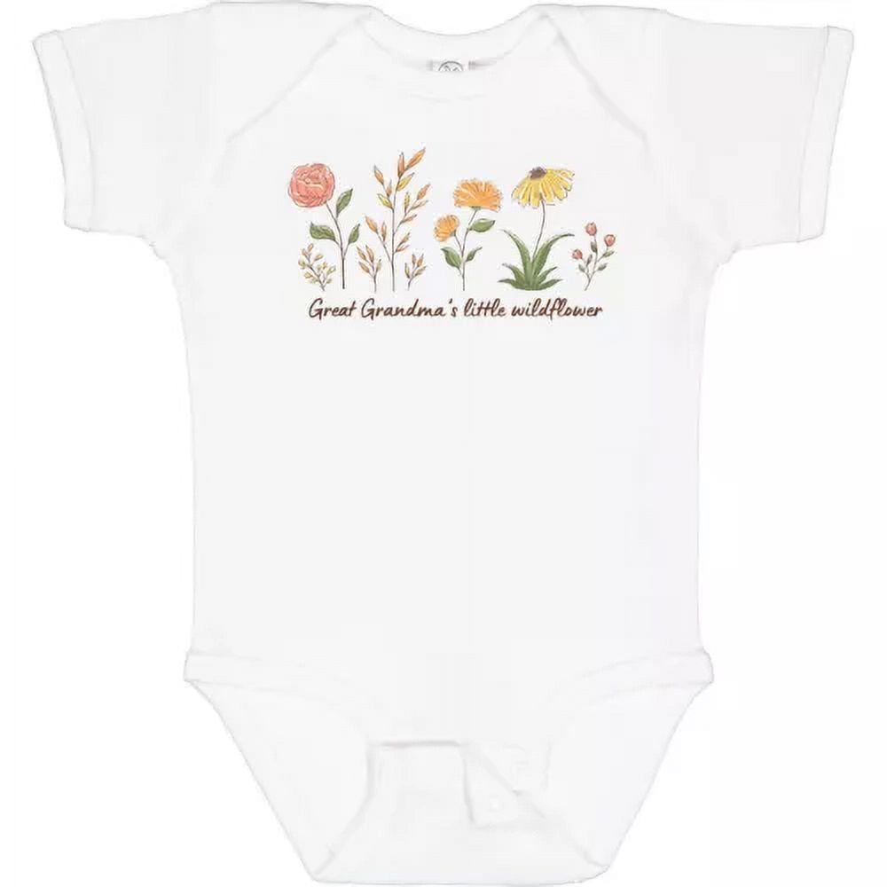 Bella Canvas Great Grandma's Little Wildflower Baby Grandma From Flower Bodysuit - Walmart.com