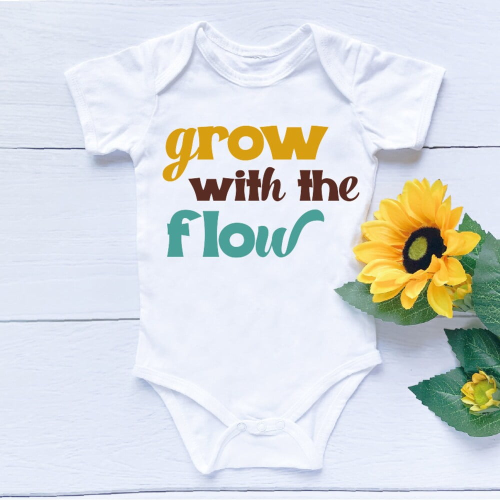 Bella Canvas with Grow With The Flow Body, Baby Gift, Baby Announcement ...