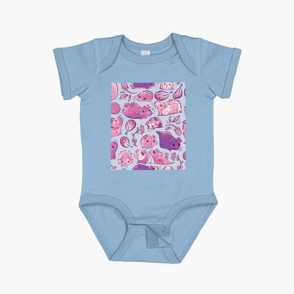 Bella Canvas Guinea Pig Huddle In Lavender Short Sleeve Baby One-Piece ...