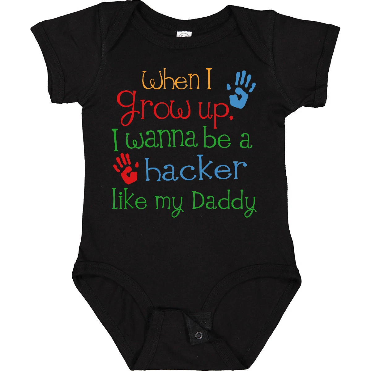 Bella Canvas Hacker Like Daddy Baby Bodysuit Childs Kids Hacker'S Son ...