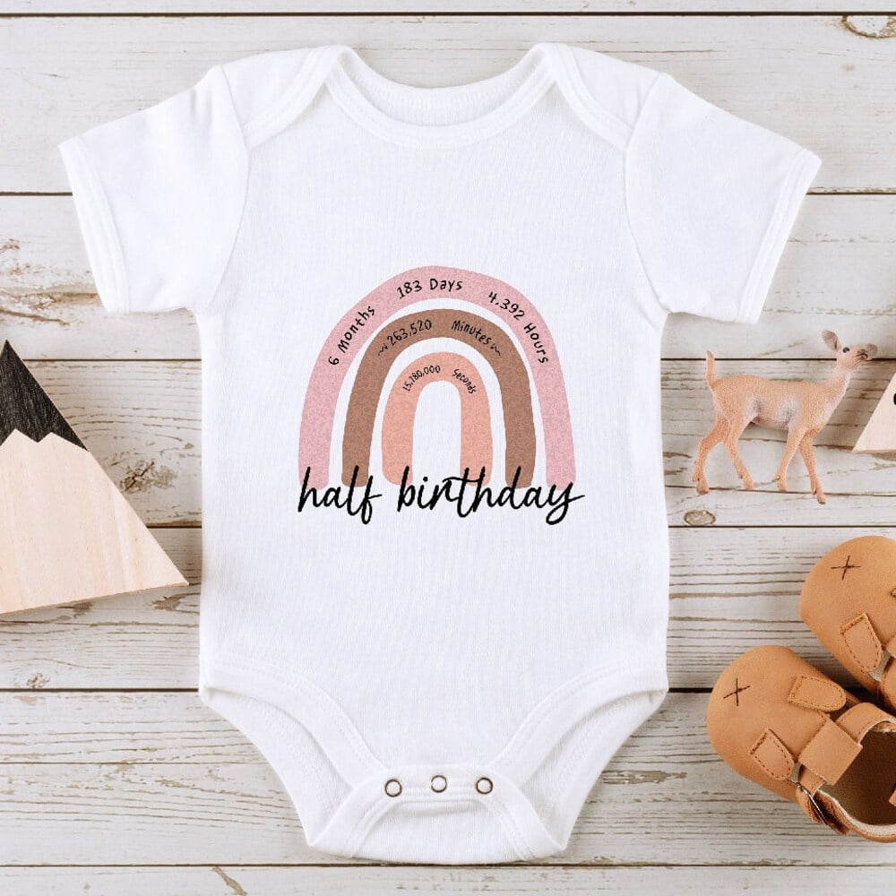 Bella Canvas Half Birthday Bodysuit, Rainbow Half Birthday, Rainbow ...