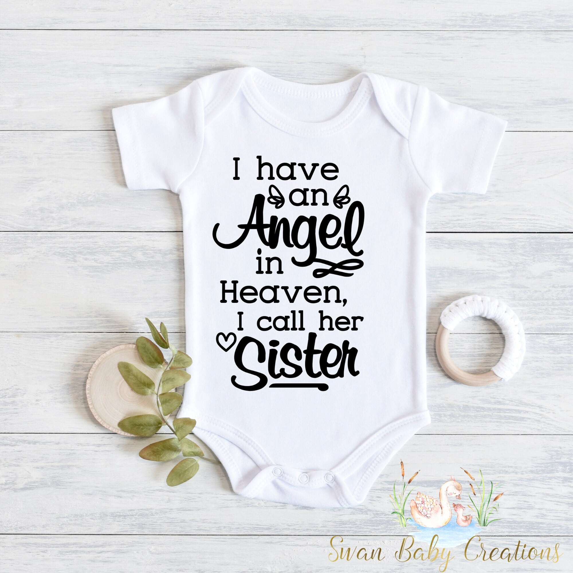 Bella Canvas with Handpicked For Earth By My Sister In Heaven, In Memory Of Sister, Baby Shower ...