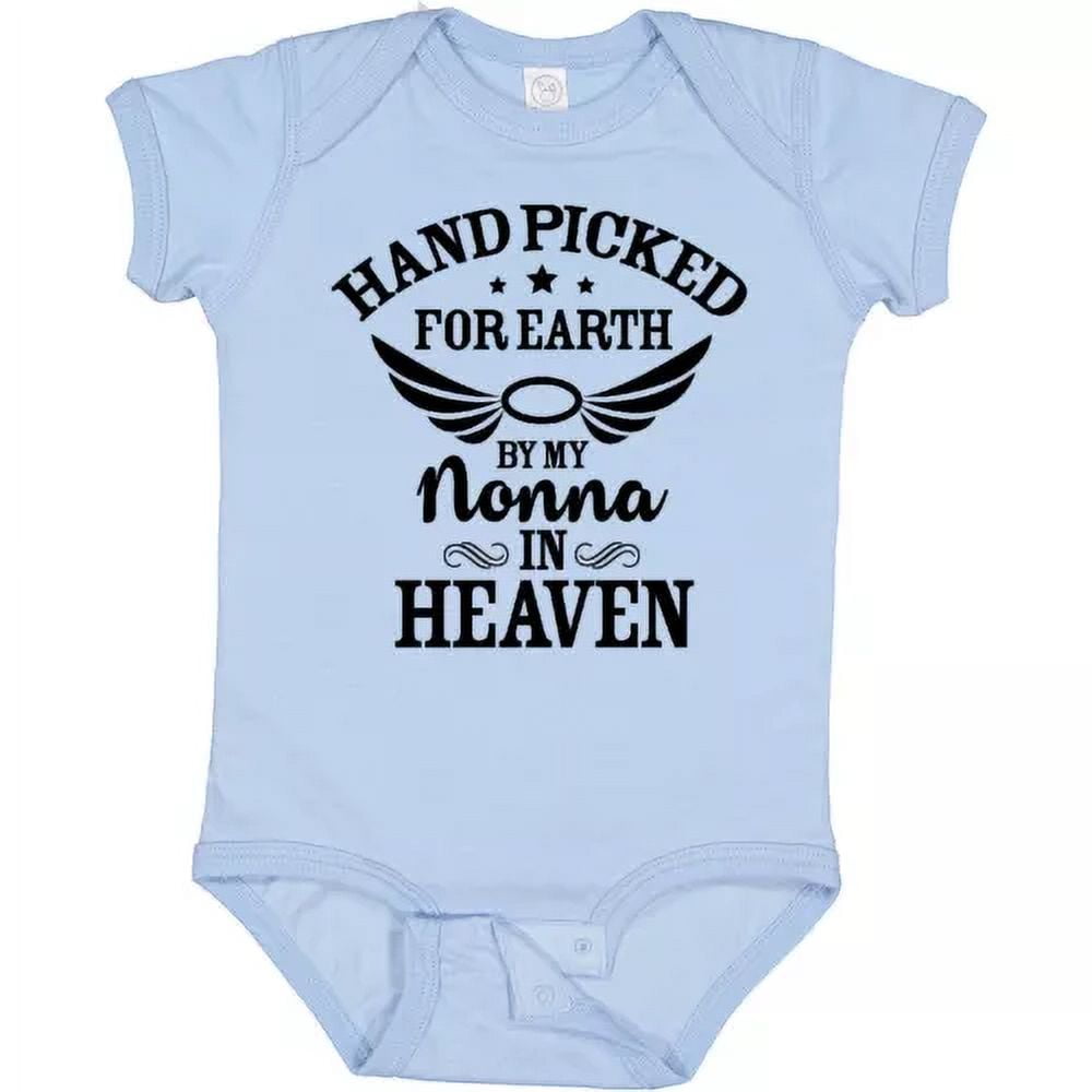 Bella Canvas Handpicked For Earth By My Nonna In Heaven With Angel Infant Creeper Bodysuit ...