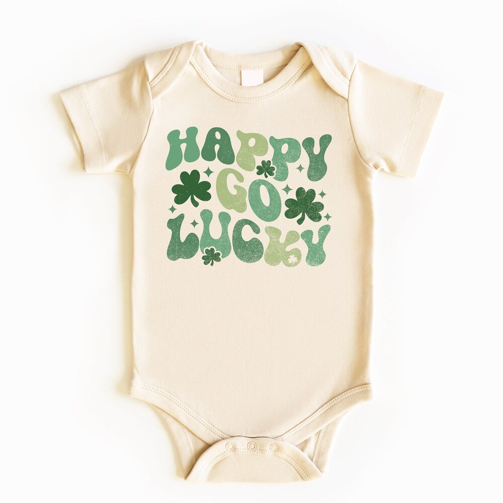 Bella Canvas with Happy Go Lucky, St. Patrick'S Day Baby Outfit, St ...