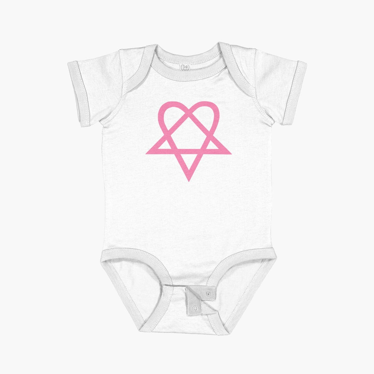 Bella Canvas Heartagram - Pink Short Sleeve Baby One-Piece Newborn ...