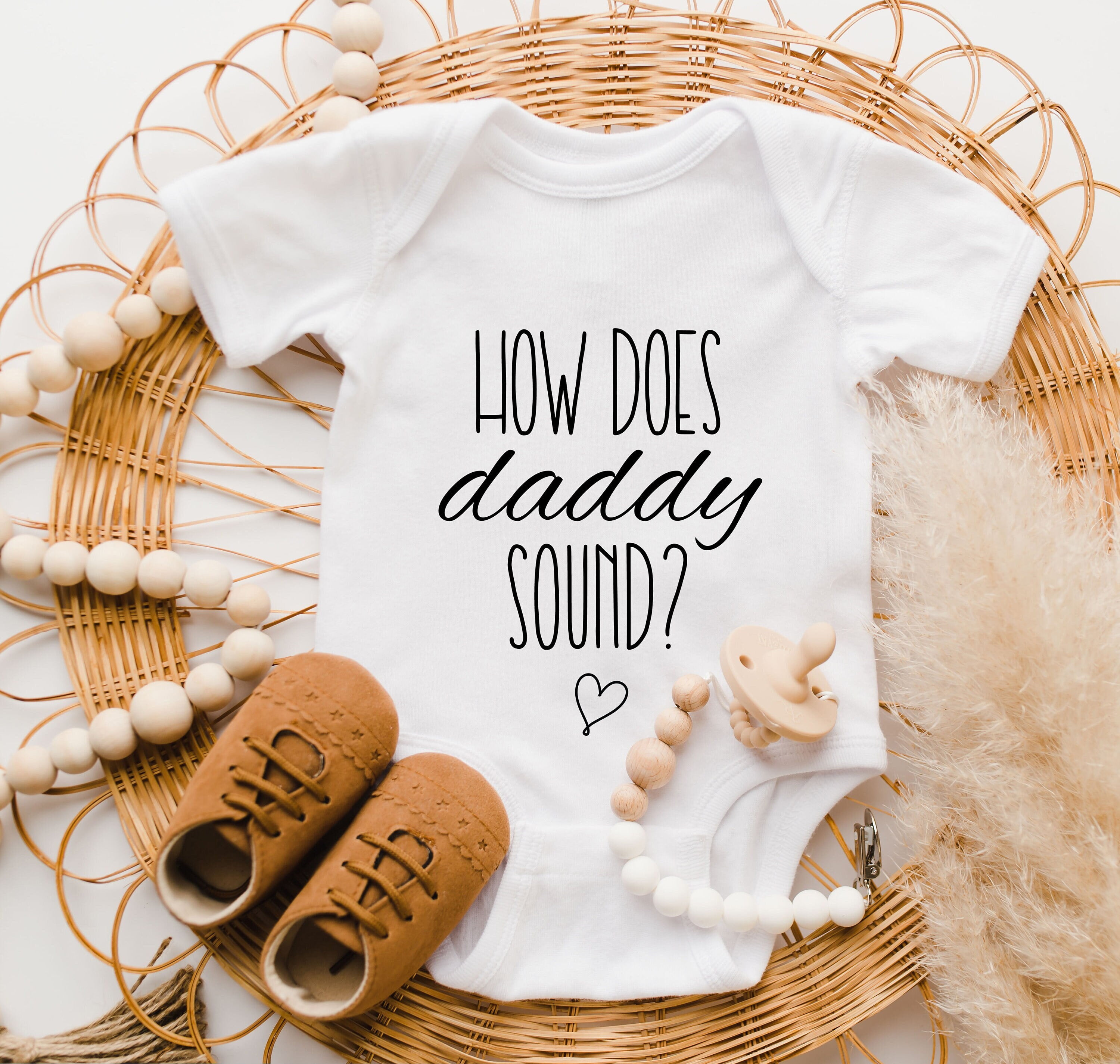 Bella Canvas with Hello Daddy, Pregnancy Announcement For Husband ...