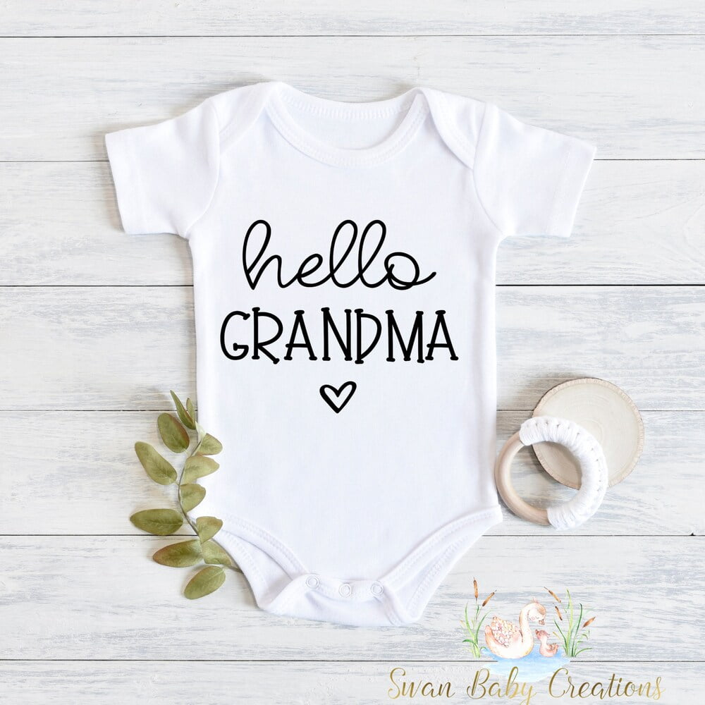 Bella Canvas with Hello Grandma, Baby Announcement, Pregnancy ...