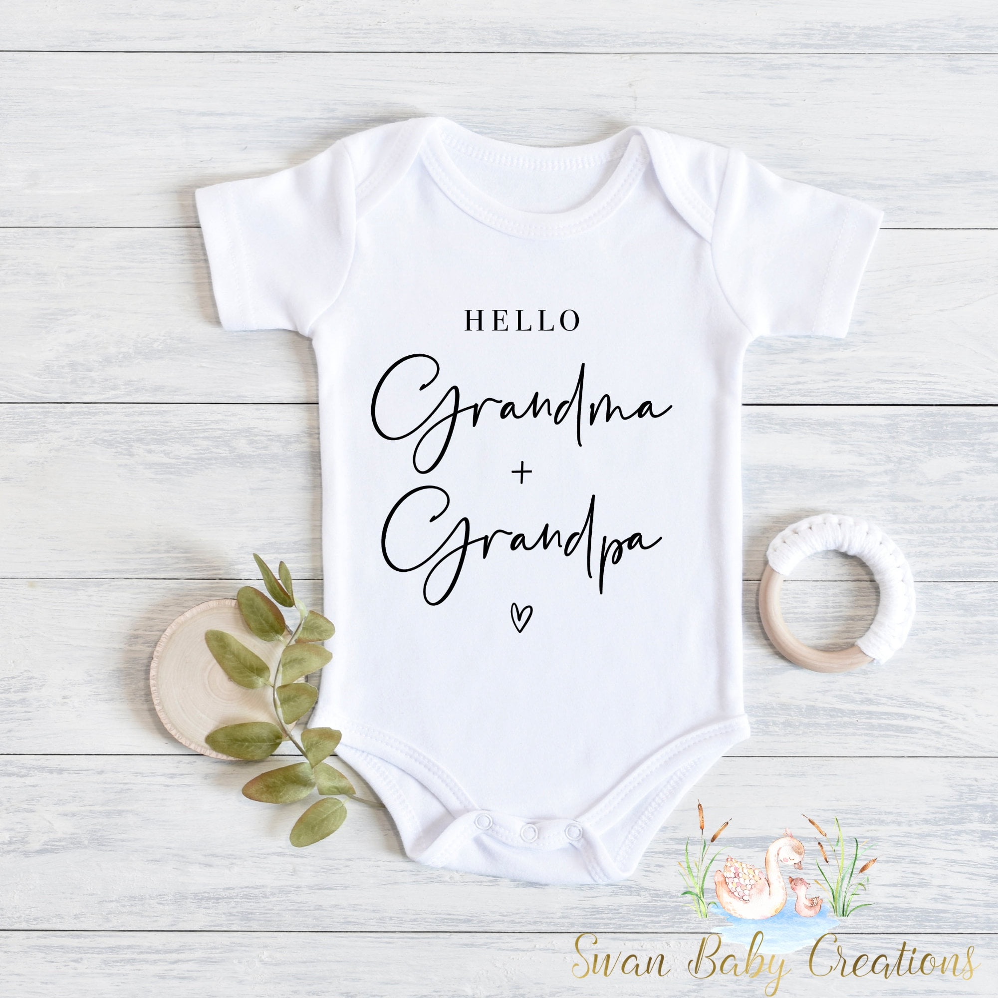 Bella Canvas with Hello Grandma And Grandpa, Baby Announcement Outfit ...