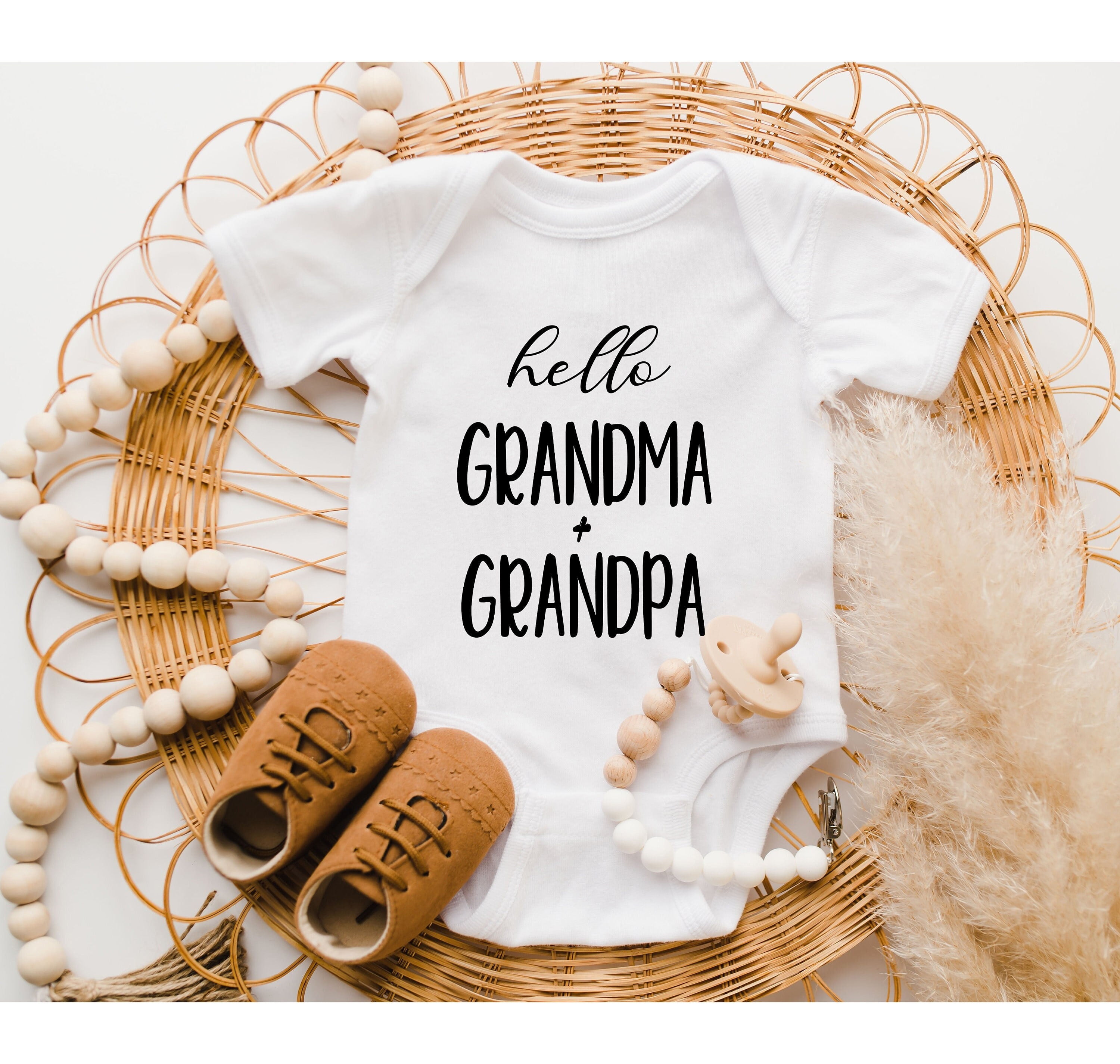 Bella Canvas with Hello Grandma And Grandpa, Hi Grandparents ...