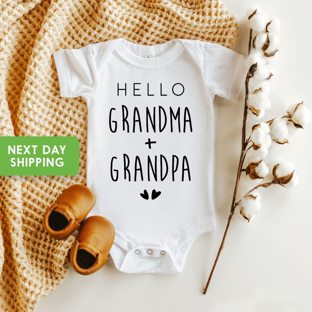 Bella Canvas Hello Grandma and Grandpa Baby Grandparents Announcement ...