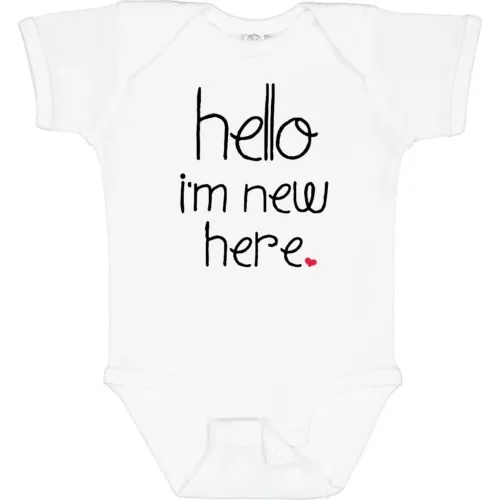 Bella Canvas Hello, I'm New Here. Baby Cute One-piece Infant Creeper Bodysuit - Walmart.com