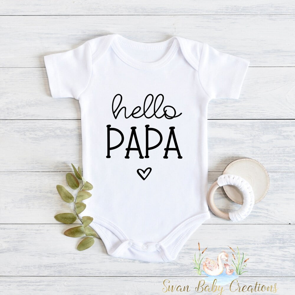 Bella Canvas with Hello Papa, Hi Papa, Husband Pregnancy Announcement ...