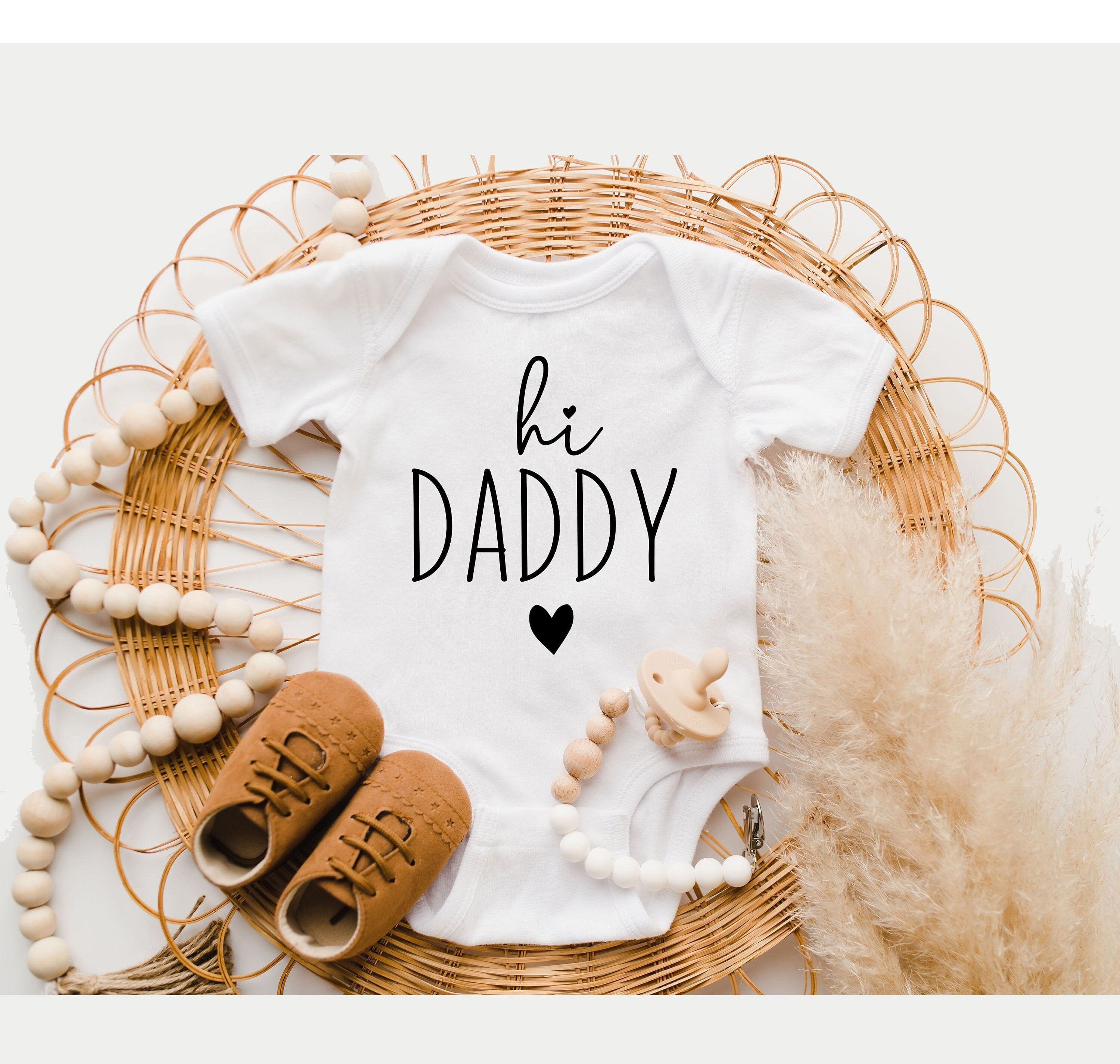 Bella Canvas with Hi Daddy, Hello Daddy, Husband Pregnancy Announcement, Surprise To Husband ...