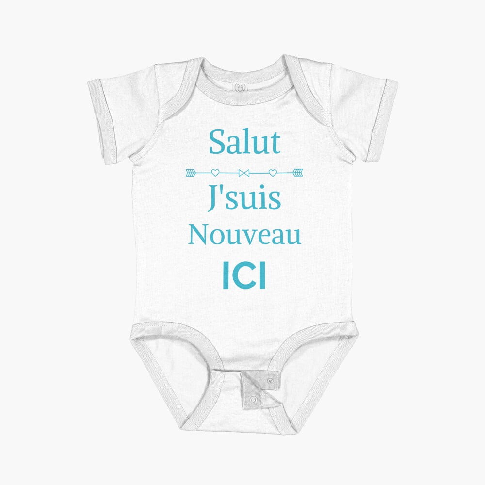 Bella Canvas Hi i'm new here Short Sleeve Baby One-Piece - Walmart.com