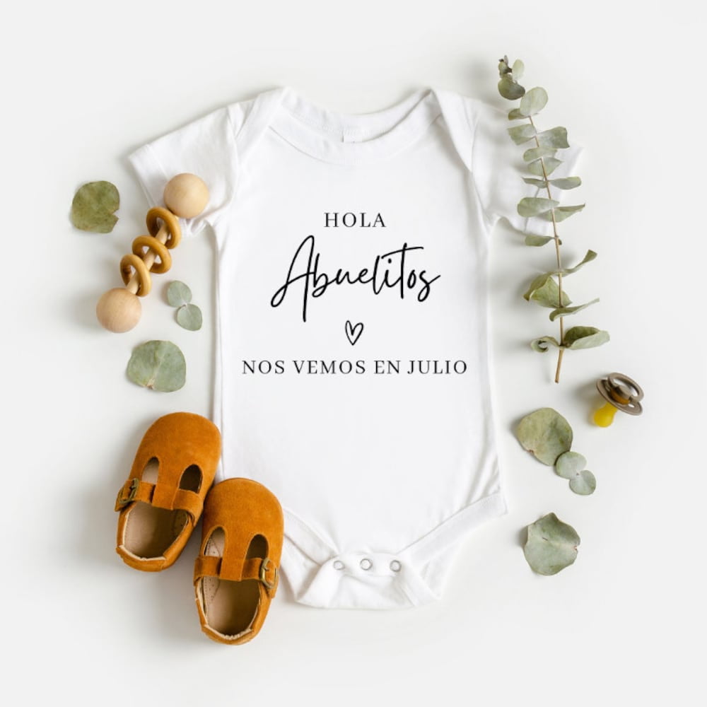 Bella Canvas with Hola Abuelitos,, Spanish Pregnancy Announcement ...