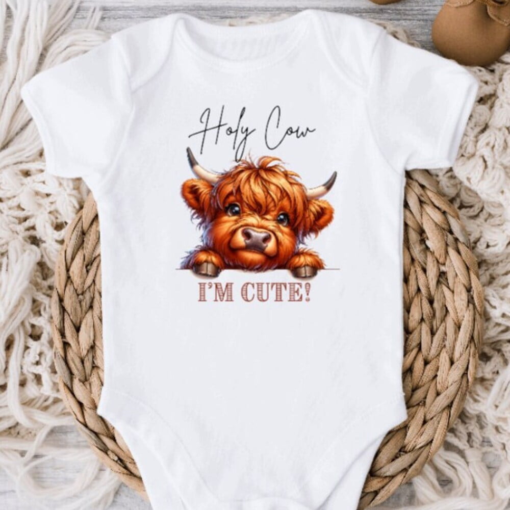 Bella Canvas with Holy Cow I'M Cute, Newborn Baby Gender Neutral Shower ...
