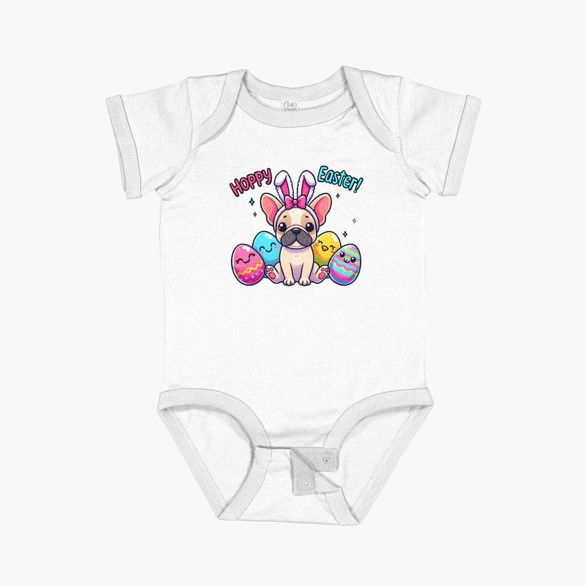 Bella Canvas Hoppy Easter Frenchie €“ Cute Bulldog Bunny Design Short ...