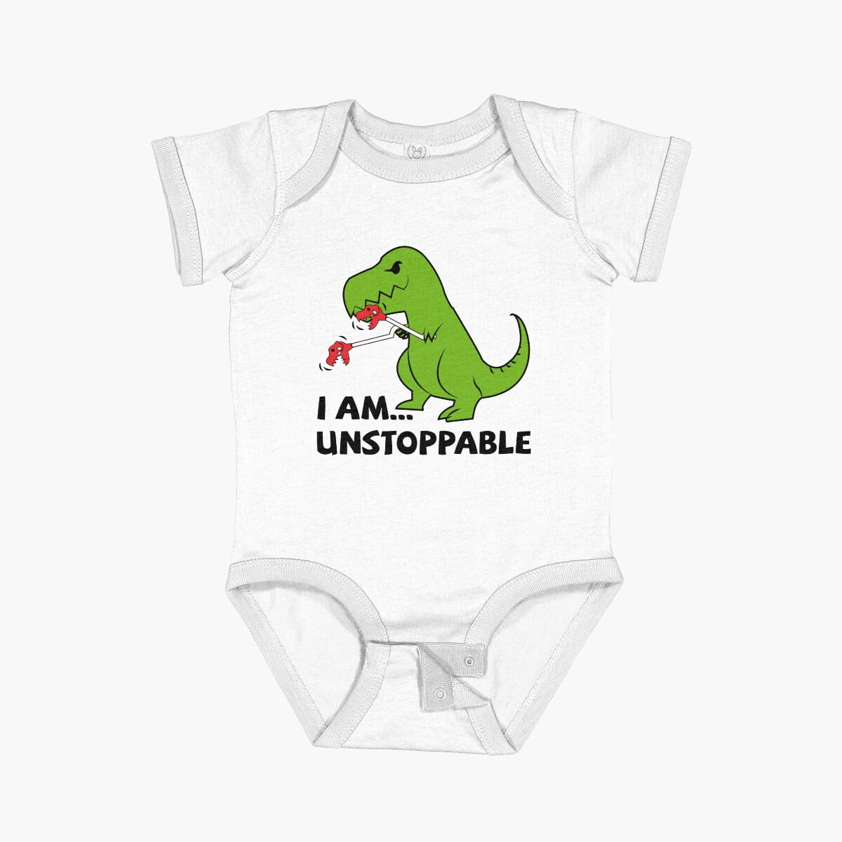 Bella Canvas I Am Unstoppable T-Rex Short Sleeve Baby One-Piece Newborn ...