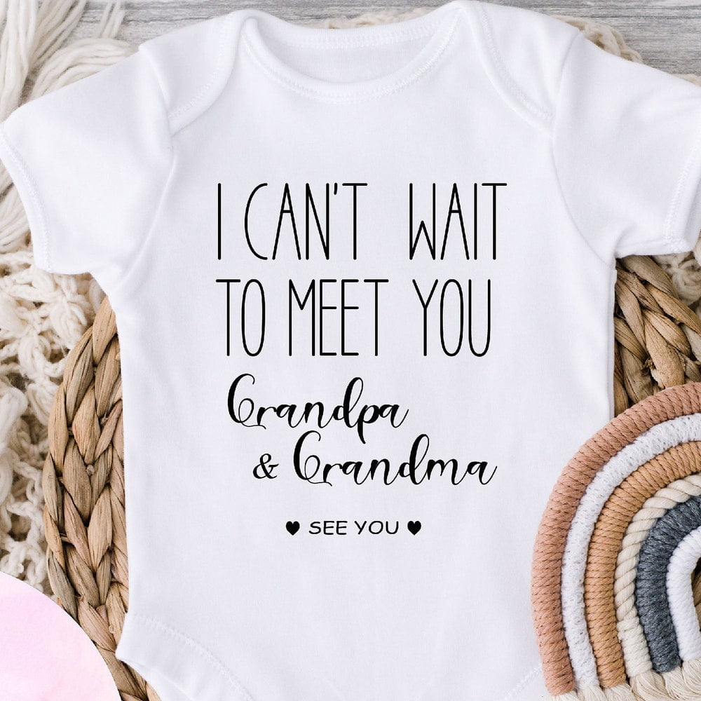 Bella Canvas I Can't Wait to Meet You Grandpa and Grandma see you soon ...