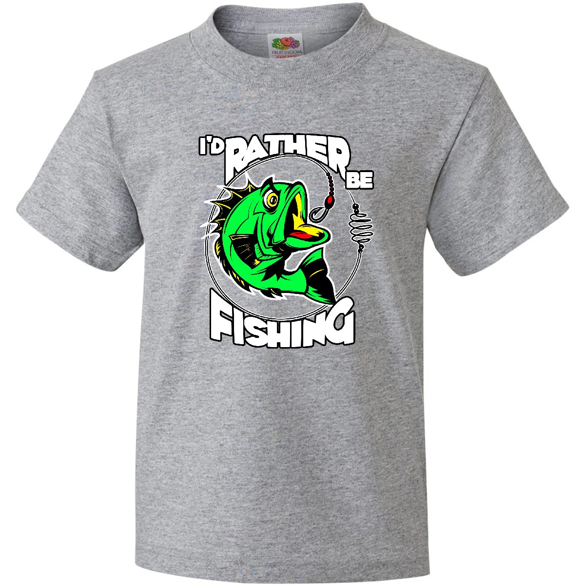 Bella Canvas I'D Rather Be Fishing Toddler T-Shirt Fish Fisherman Tee ...