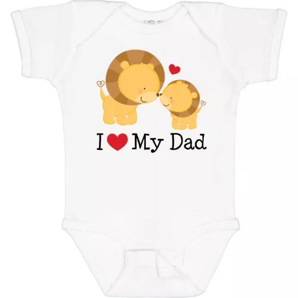 Bella Canvas I Heart My Dad Lion And Cub Baby Kids Babys 1st Fathers Day Bodysuit - Walmart.com