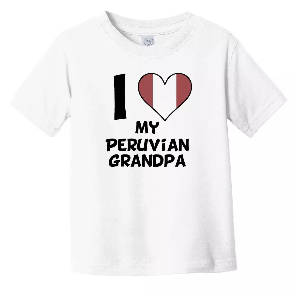 Bella Canvas I Heart My Peruvian Grandpa Peru Flag Toddler Boys & Girls ...