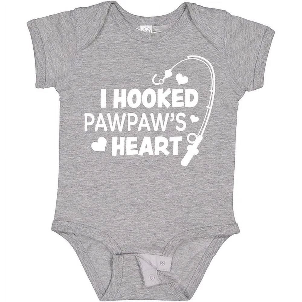 Bella Canvas I Hooked Pawpaw's Heart With Fishing Rod Baby Fathers Day ...