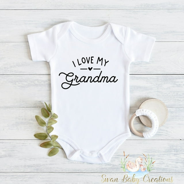 Bella Canvas with I Love My Grandma, Minimalist, Boho Newborn Gift, Modern Baby Clothing, Hello ...