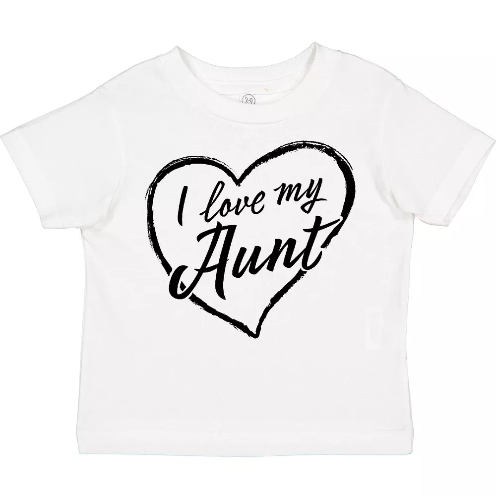 Bella Canvas I Love My Aunt In Black Chalk Heart Toddler Shirt Family Auntie Jc Toddler Shirt ...