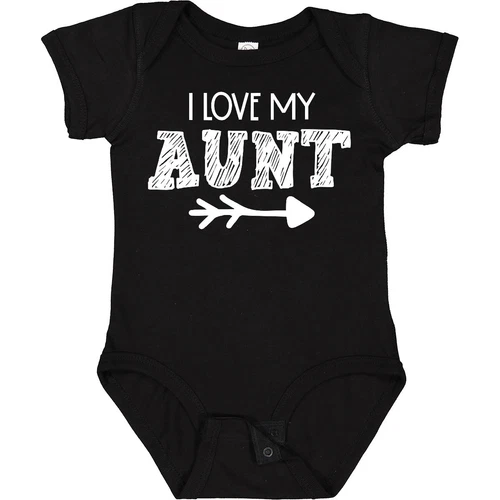 Bella Canvas I Love My Aunt With Arrow Baby Bodysuit Family Auntie New Kids Jc Bodysuit ...