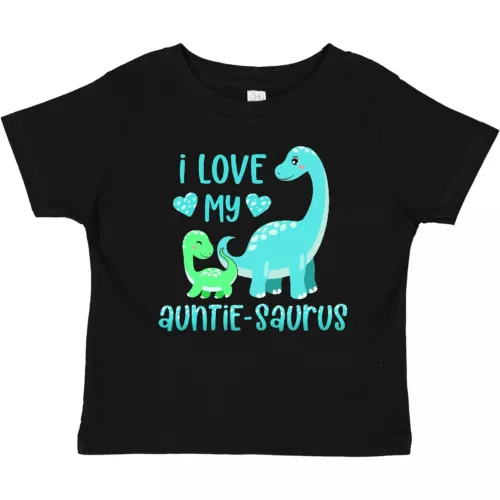 Bella Canvas I Love My Auntie-saurus Cute Brontosaurus Family Baby Toddler Shirt Aunt Kid ...