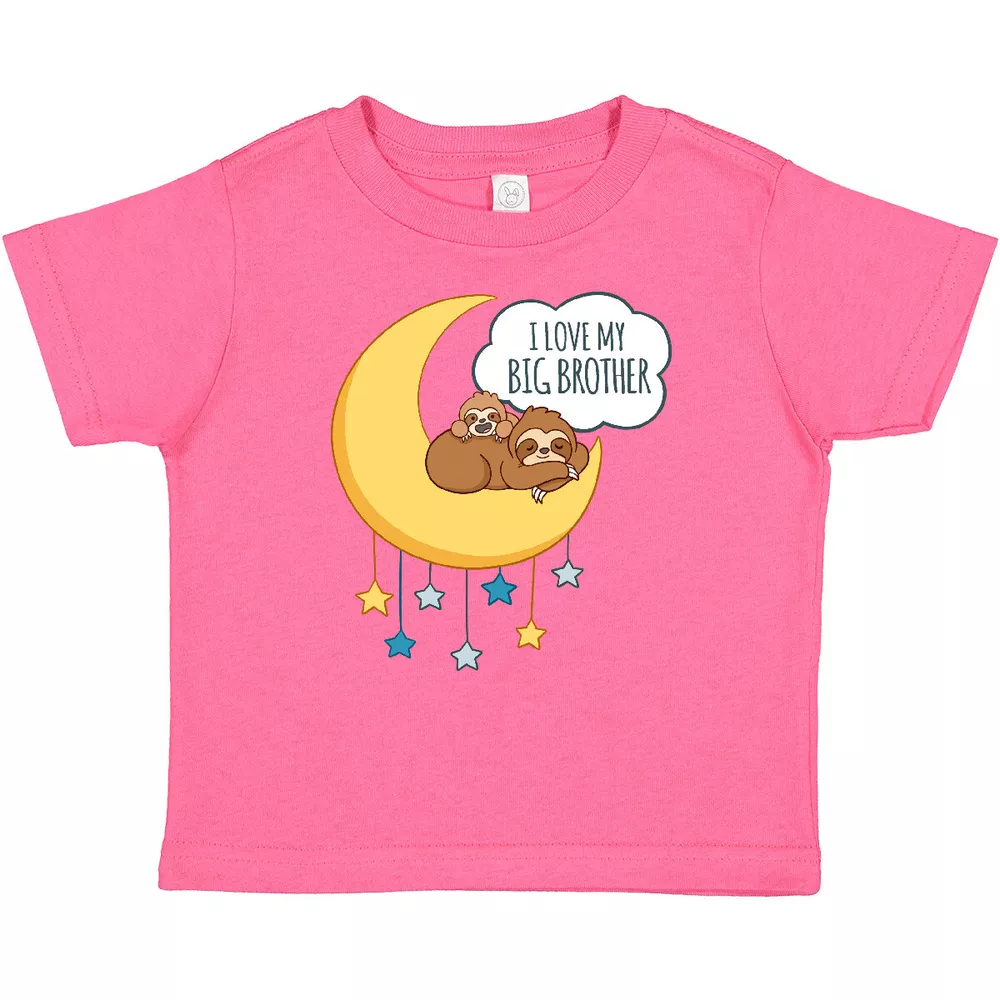 Bella Canvas I Love My Big Brother Baby Toddler Shirt Brothers Bro Lil Sister Sloths Moon ...