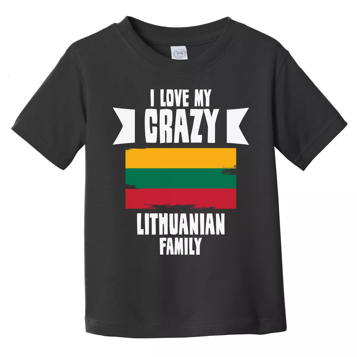 Bella Canvas I Love My Crazy Lithuanian Family Funny Lithuania Flag ...