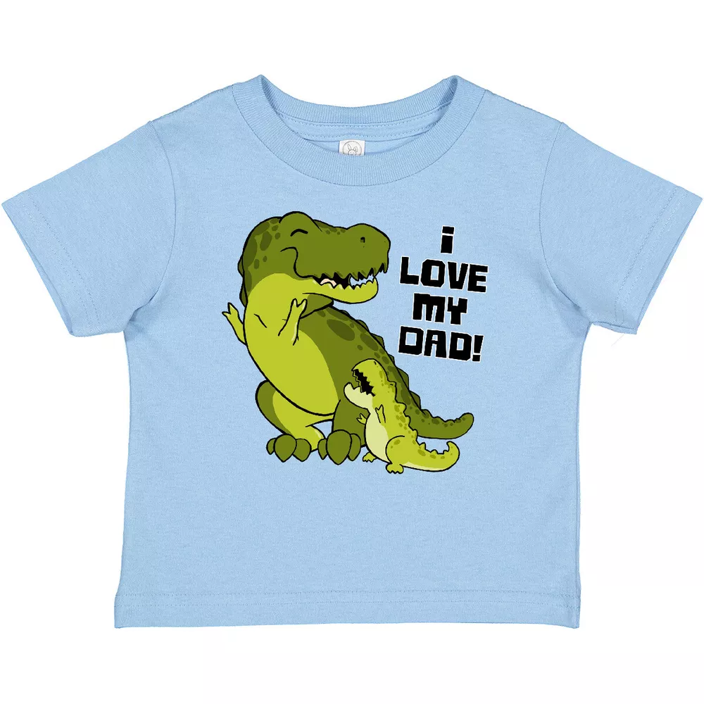 Bella Canvas I Love My Dad With Baby And Daddy Tyranasaurus Rex Baby Toddler Shirt Pocket ...