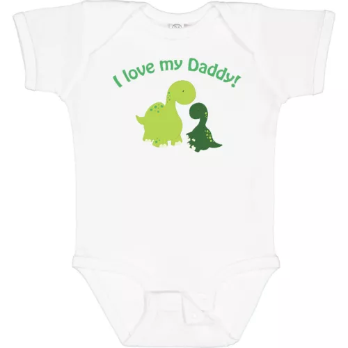 Bella Canvas I Love My Daddy Dinosaurs Infant Creeper Dinosaur Fathers Day Dad Baby Bodysuit ...