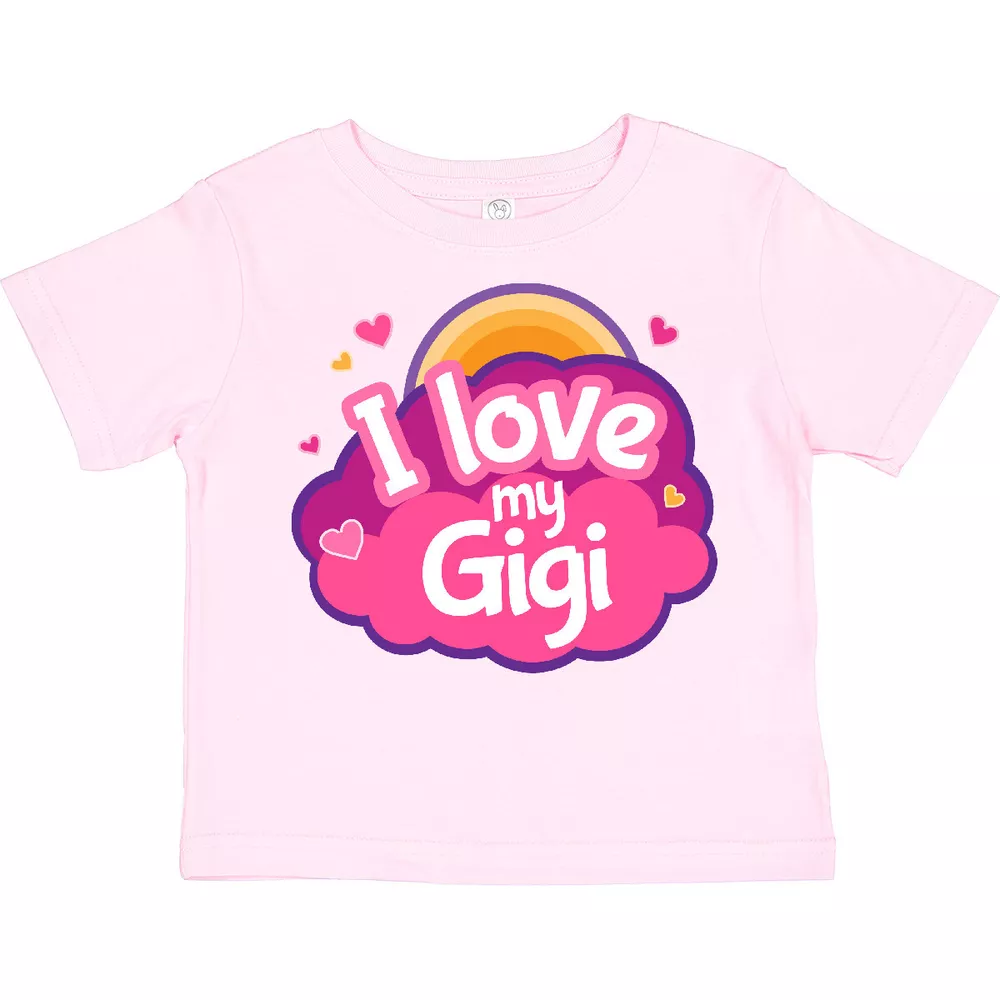 Bella Canvas I Love My Gigi Grandma Grandchild Toddler Shirt Gift From Grandkids Toddler Shirt ...