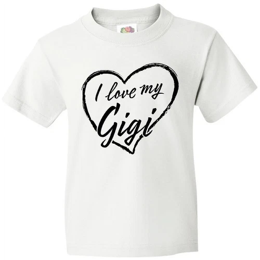 Bella Canvas I Love My Gigi In Black Chalk Heart Grandma Grandmother Toddler Shirt - Walmart.com