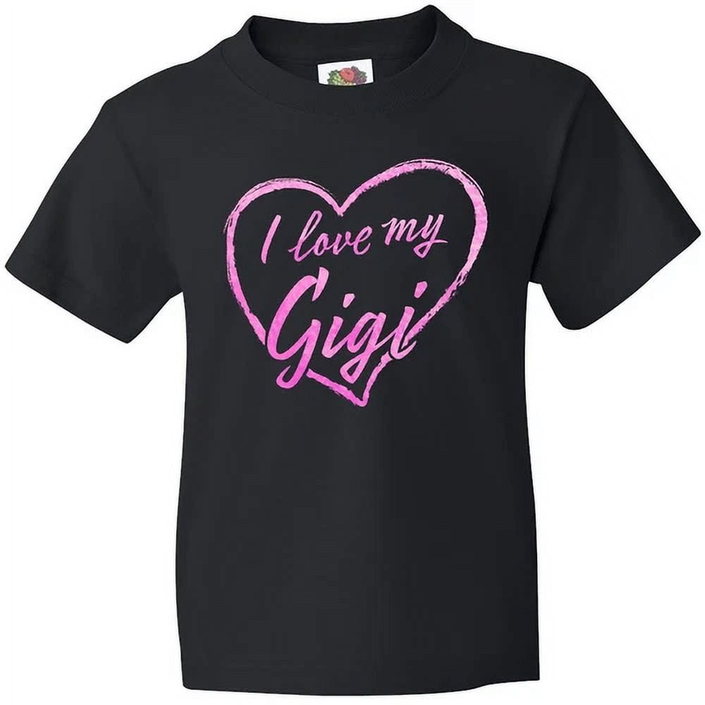 Bella Canvas I Love My Gigi In Pink Chalk Heart Grandma Grandmother Toddler Shirt - Walmart.com