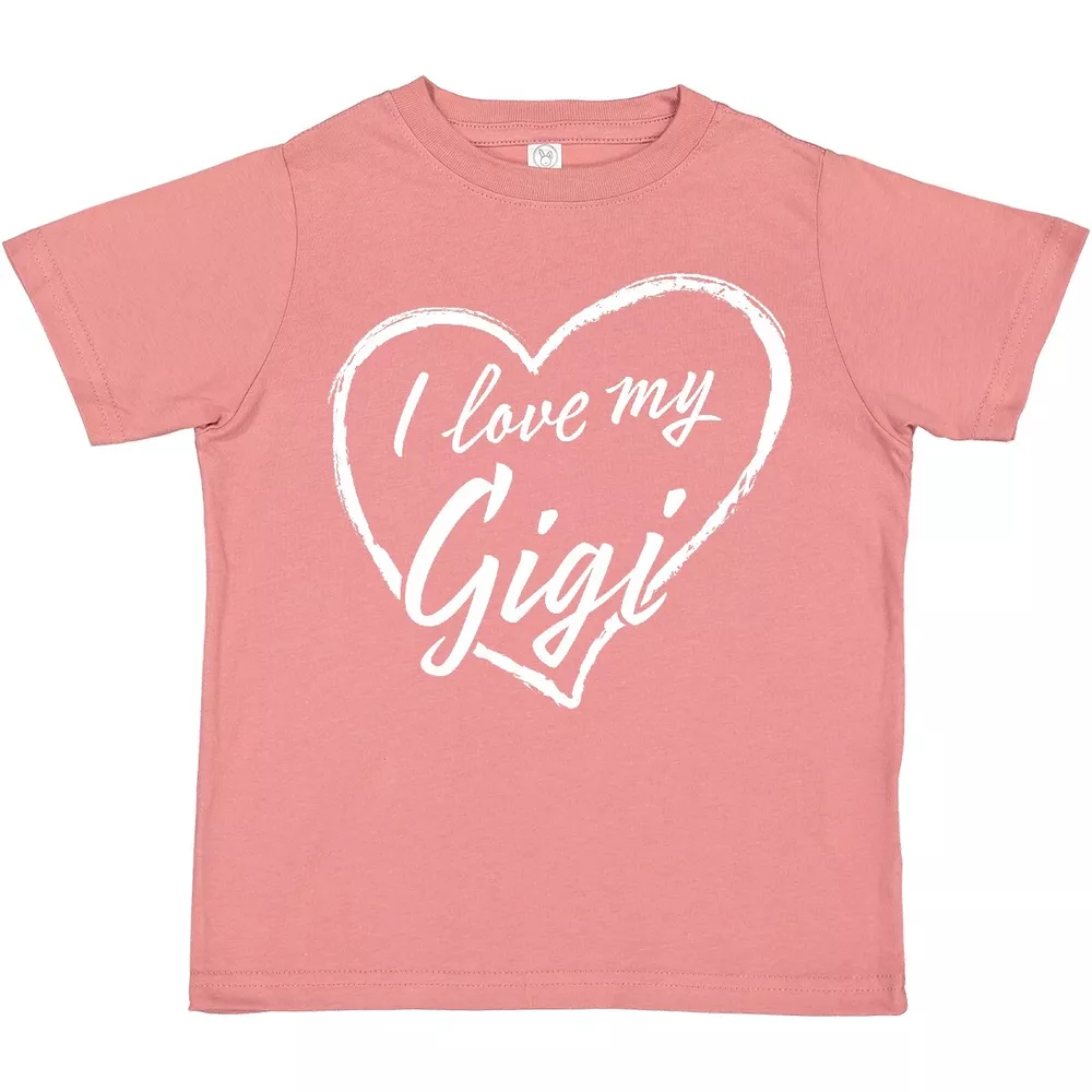 Bella Canvas I Love My Gigi In White Chalk Heart Toddler Shirt Family Grandma Jc Toddler Shirt ...