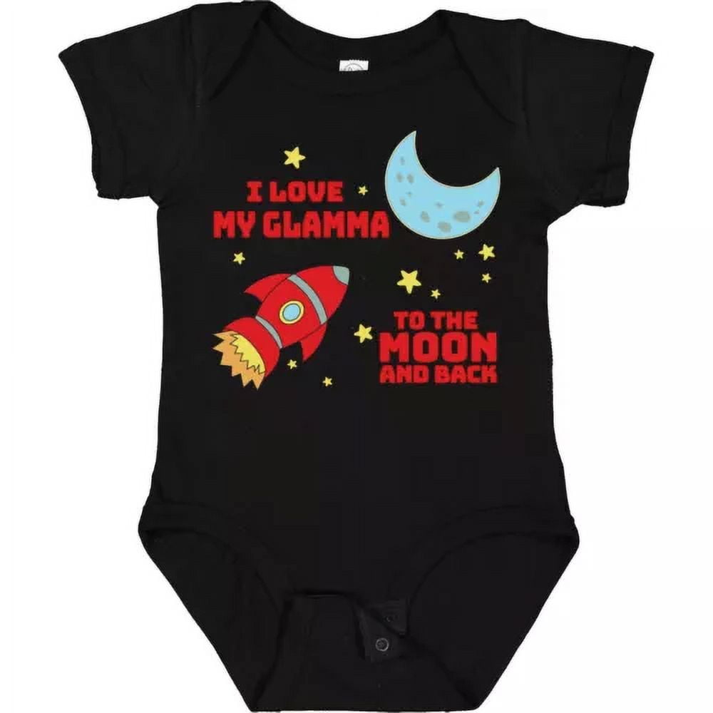 Bella Canvas I Love My Glamma To The Moon And Back Baby Bodysuit Family Grandmother Baby ...