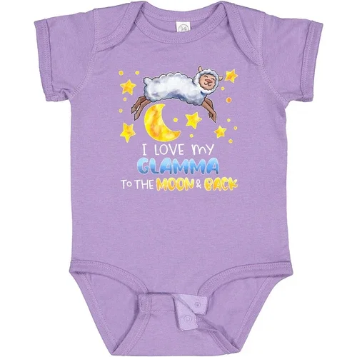 Bella Canvas I Love My Glamma To The Moon And Back Cute Sheep Baby Family Bodysuit - Walmart.com