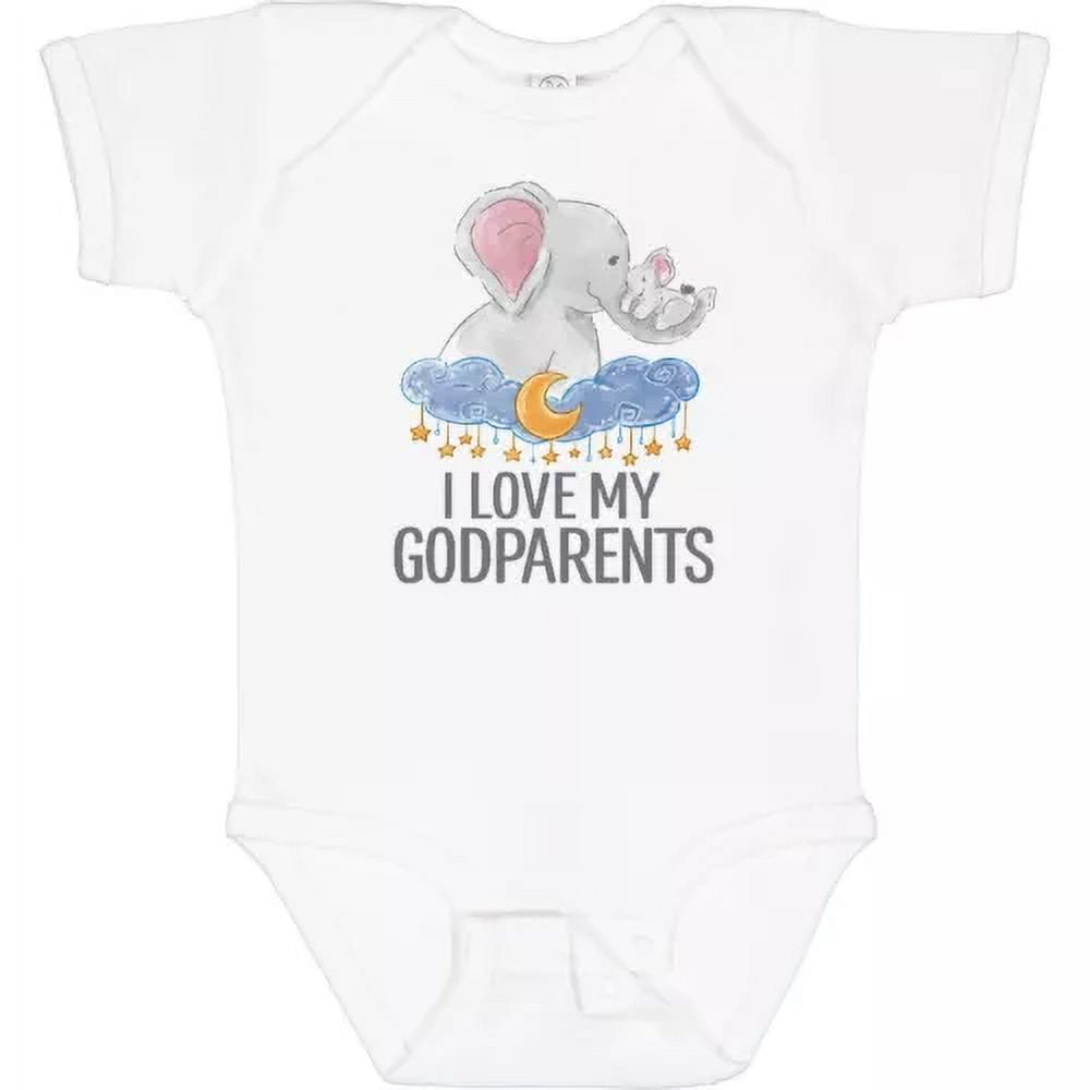 Bella Canvas I Love My Godparents Cute Elephants In Night Sky Baby Godmom Bodysuit - Walmart.com