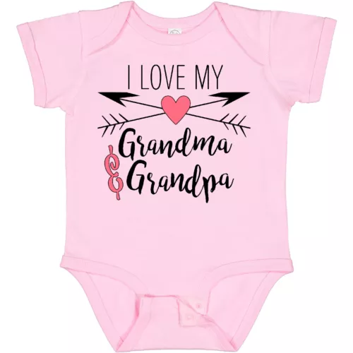 Bella Canvas I Love My Grandma And Grandpa Heart And Arrows Baby Bodysuit Family Bodysuit ...