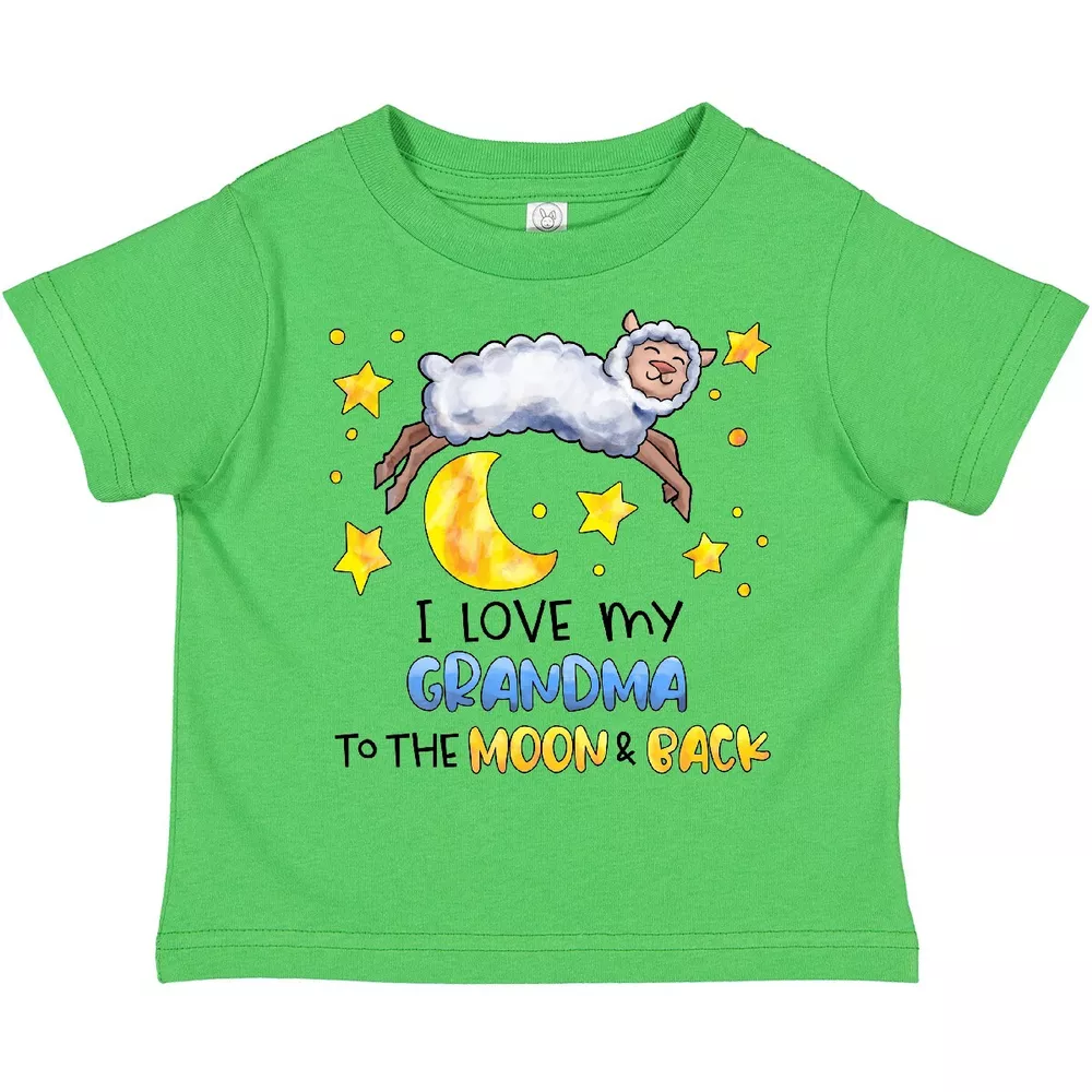 Bella Canvas I Love My Grandma To The Moon And Back Cute Sheep Toddler Shirt Kids Toddler Shirt ...