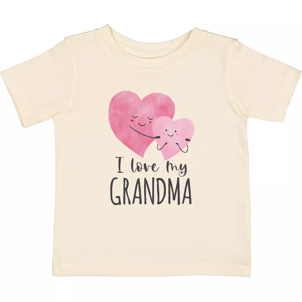 Bella Canvas I Love My Grandma Two Hugging Hearts Baby Toddler Shirt New Grandmother Big Toddler ...