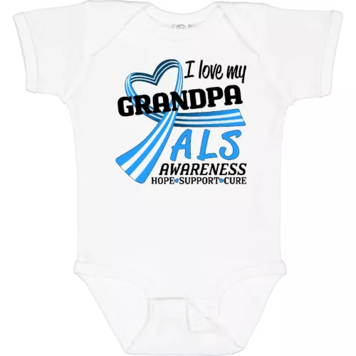 Bella Canvas I Love My Grandpa ALS Awareness Support, Care, Cure Baby May Bodysuit - Walmart.com