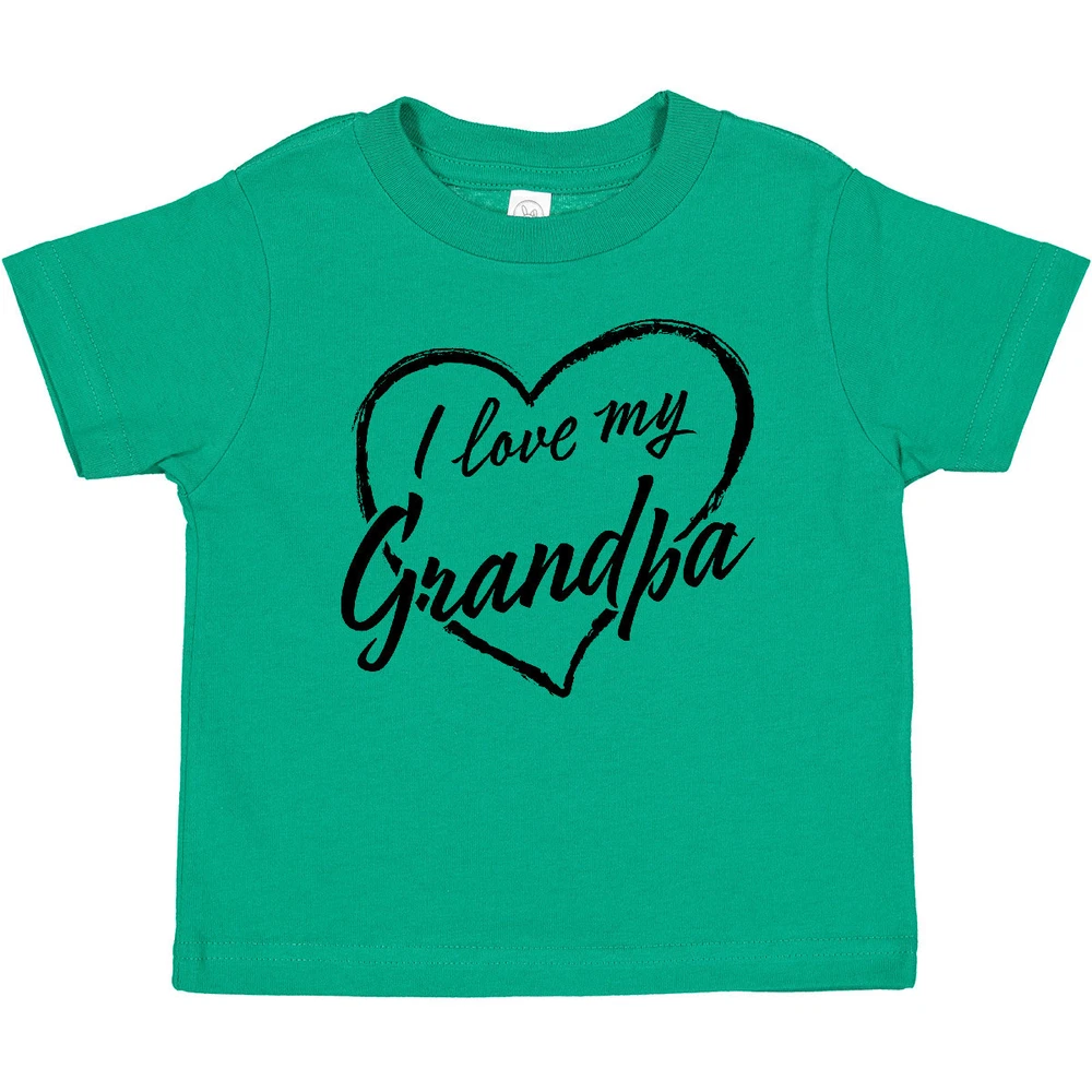Bella Canvas I Love My Grandpa In Black Chalk Heart Baby Toddler Shirt Family Grandfather ...