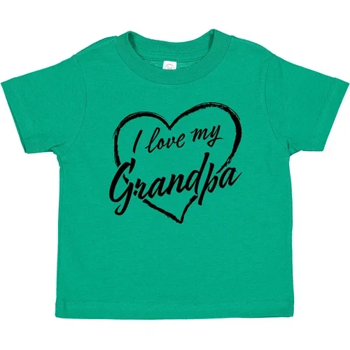 Bella Canvas I Love My Grandpa In Black Chalk Heart Baby Toddler Shirt Family Grandfather ...